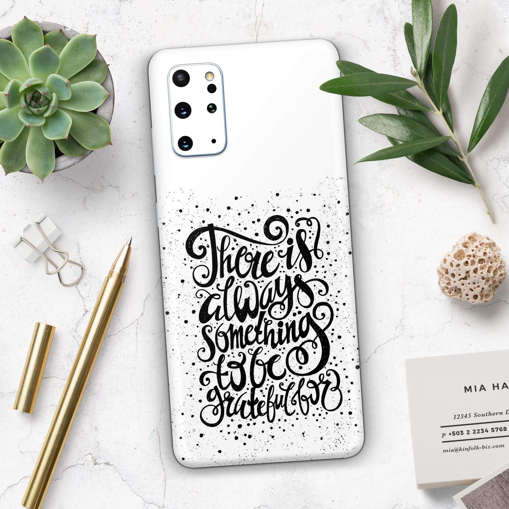 DesignSkinz There is Always Something to Be Grateful for Protective Vinyl Decal Wrap Skin Cover Compatible with The Samsung Galaxy S20 (Screen Trim & Back Glass Skin)