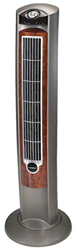 Lasko Portable Electric 42" Oscillating Tower Fan with Nighttime Setting, Timer and Remote Control for Indoor, Silverwood T42954 & Honeywell QuietSet Whole Room Tower Fan-Black, HYF290B