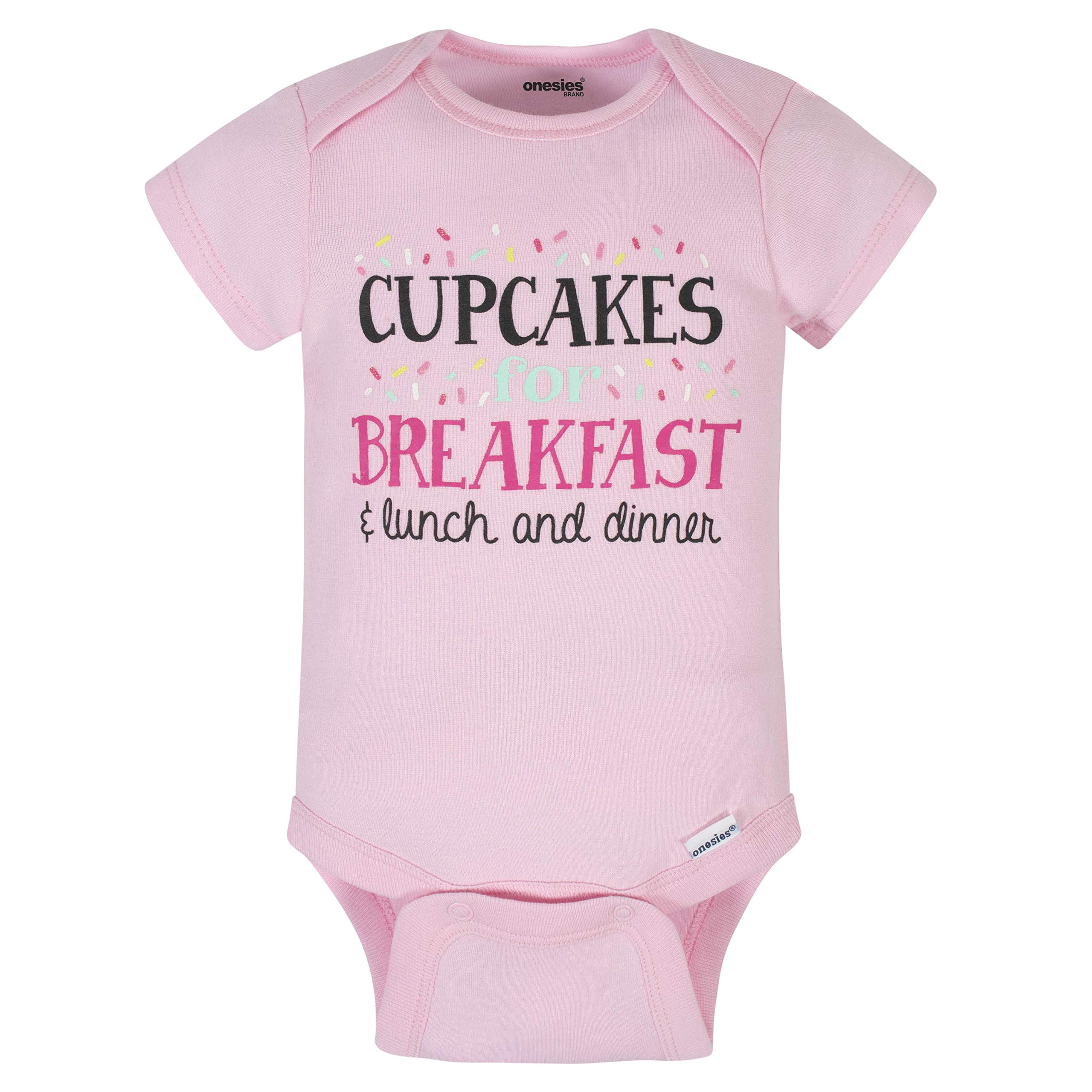 Onesies Brand Baby Girl's 8-Pack Short Sleeve Mix & Match Bodysuits, Pink Sweet Treats