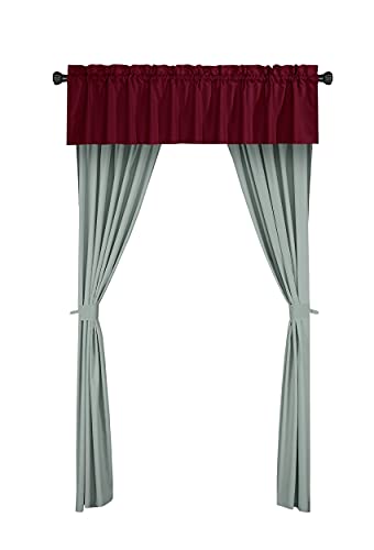 Chic Home BCS06738-AN Emily 20 Piece Comforter Set Color Block Floral Embroidered Bag Bedding, King, Burgundy