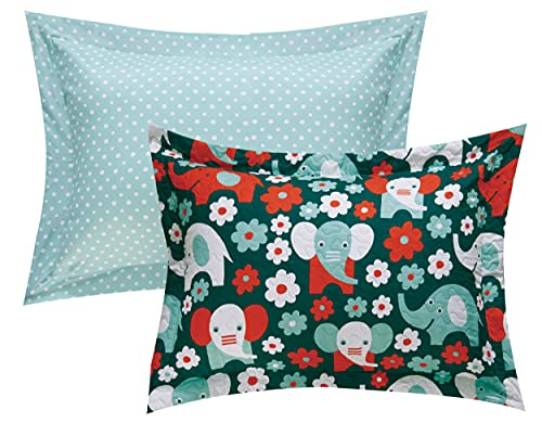 Chic Home Marsh 4 Piece Reversible Quilt Set Cute Elephant Friends Youth Design Bed in a Bag-Decorative Pillow Shams Included, Full, Multi Color