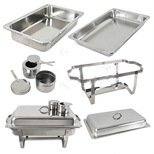 2 Pack of 8 Stainless Steel Rectangular Dish Full Size
