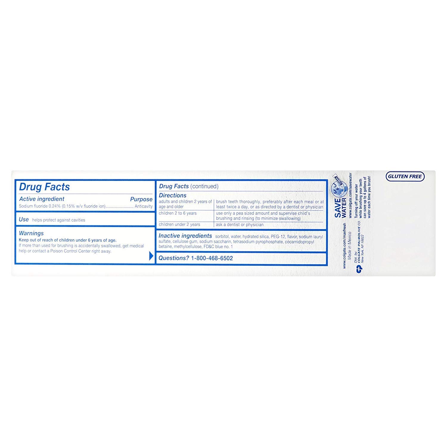 Colgate Max Fresh Toothpaste - KnockOut - With Odor Neutralizing Technology - Net Wt. 6 OZ (170 g) Per Tube - Pack of 6 Tubes