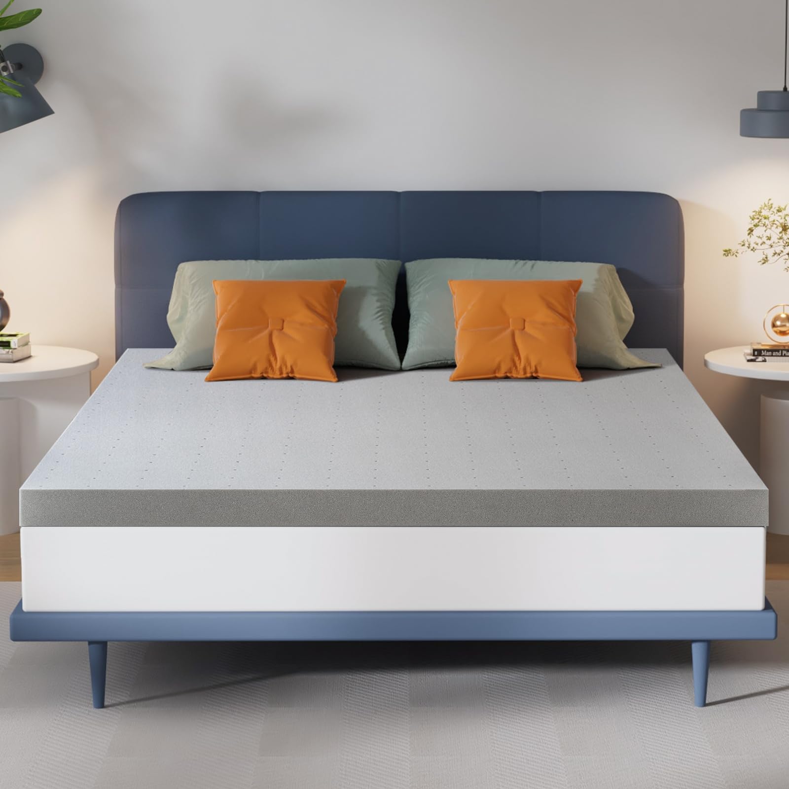 3 Inch Mattress Topper Queen,Gel Memory Foam Mattress Topper Bed Topper for Soft & Cooling Sleep and Pressure Relieve, for Side Sleeper, CertiPUR-US Certified,Bed Ventilated Design with Bed Topper