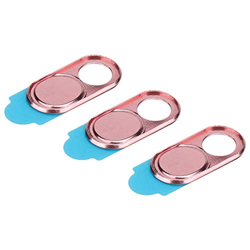Liyeehao Lens Cover, 0.7 Mm Thickness 3pcs Webcam Protect Sticker Durable Camera Protect Sticker Metal with Wide Compatibility for Tablets for(Pink)