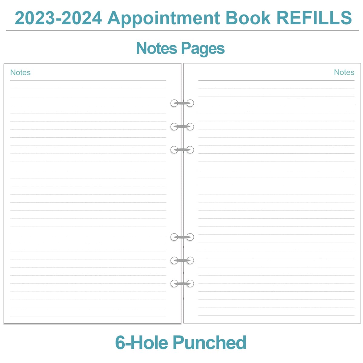 2024 Planner Refills - 7-Hole Punched Appointment Book Refills from Now-June 2024, Refill Planner with Monthly Tabs, 5-1/2" x 8-1/2", Desk/Size 4, Leaf