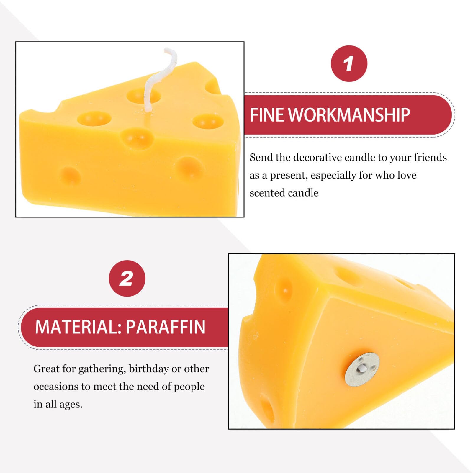 2pcs Scented Candle Set, Cheese Shaped Scented Candles Photo Props Decorative Candle for Home Scented Birthday for Women