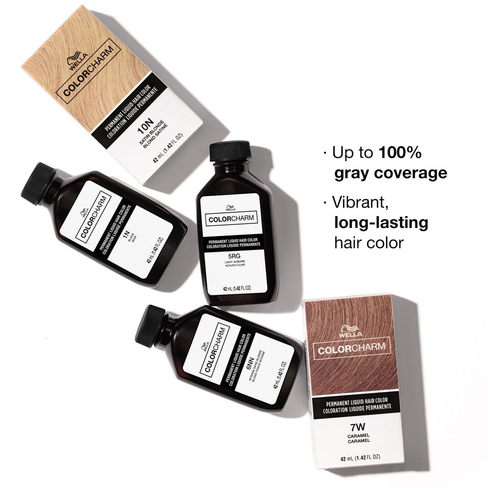 COLORCHARM Permanent Liquid Hair Color for Gray Coverage| 5NN Intense Light Brown | 1.4 Fl Oz