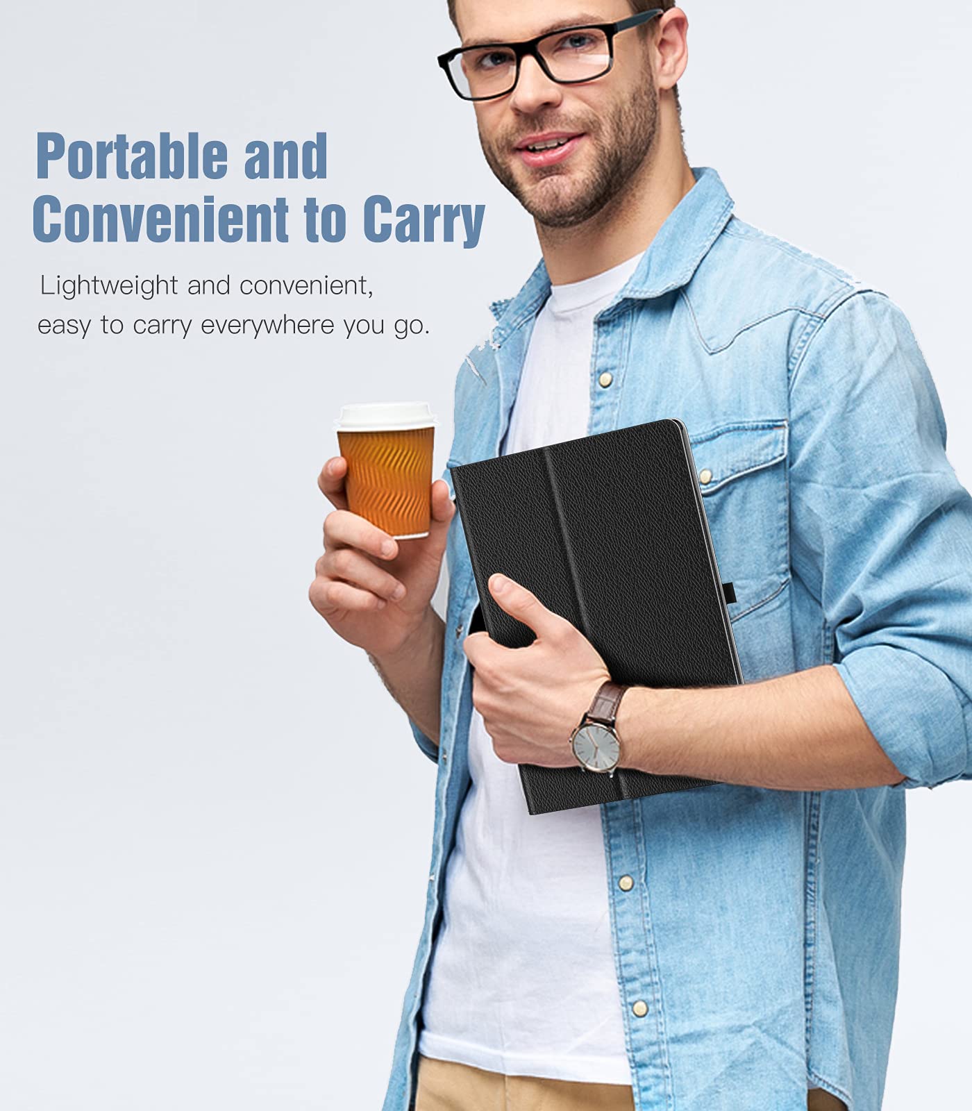 TiMOVO Case for All-New Kindle Fire HD 10 & Fire HD 10 Plus Tablet (10.1", 11th Generation, 2021 Release), Slim Folding PU Leather Stand Cover Case with Auto Wake/Sleep, Black