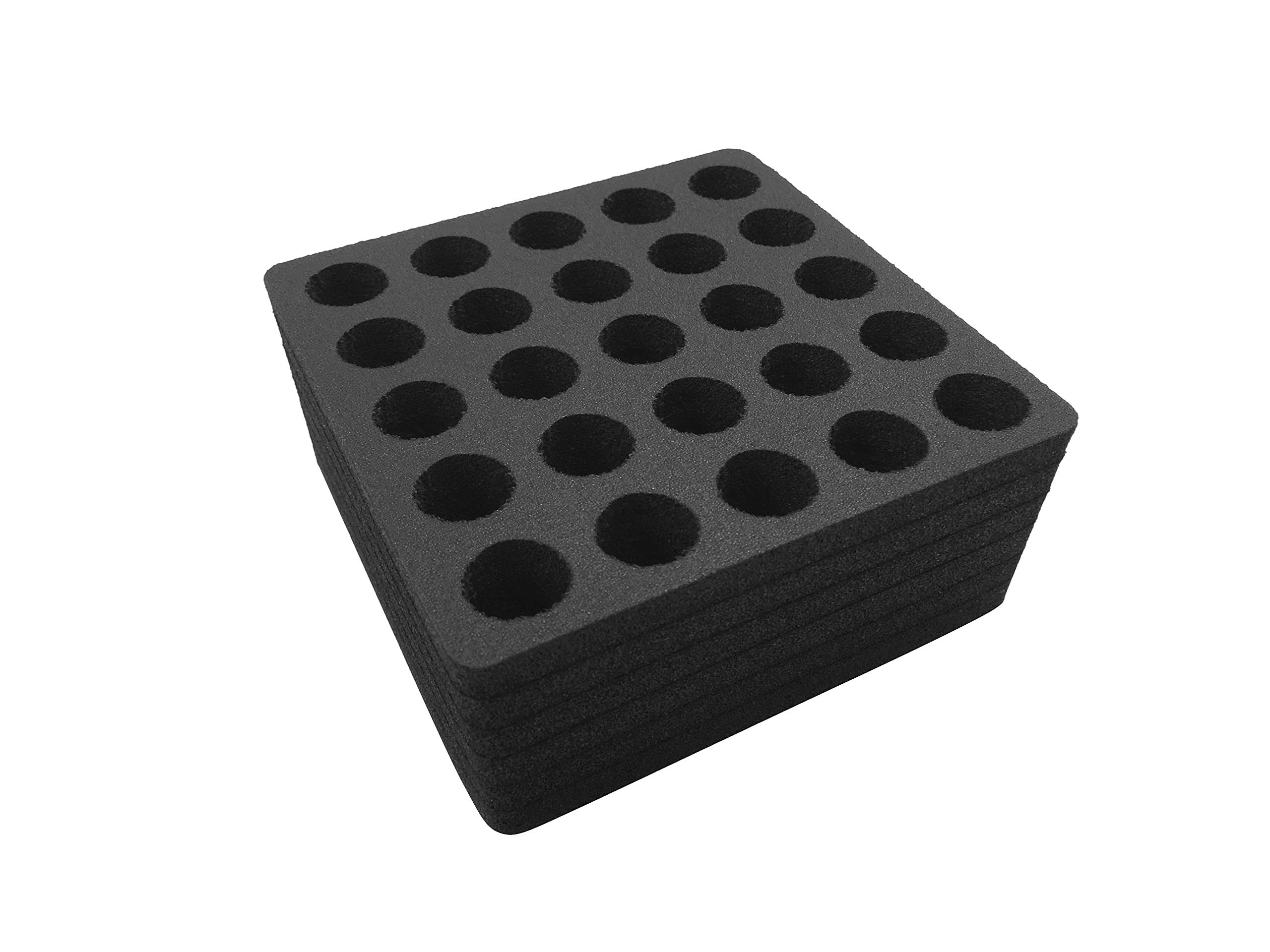 Polar Whale Test Tube Organizer Black Foam Storage Rack Stand Transport Holds 25 Tubes Fits up to 17mm Diameter Tubes