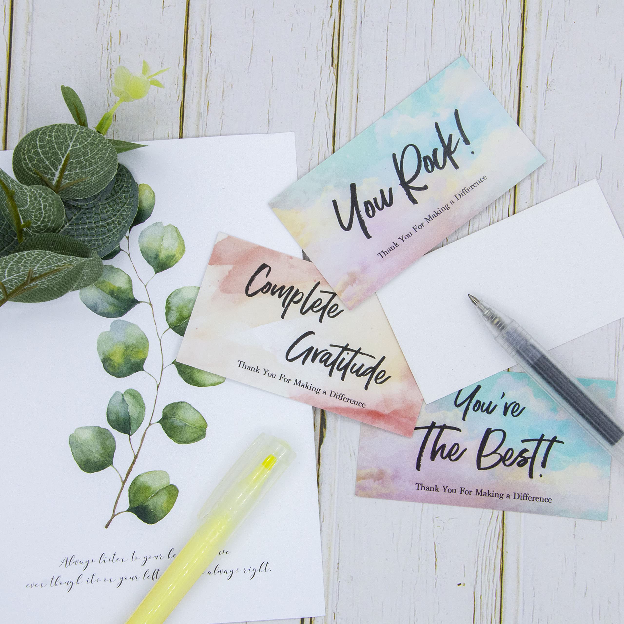200 Pieces You are Awesome Greeting Cards Watercolor Thank You for Making a Difference Cards Appreciation Note Recognition Postcards for Staff Team Doctor Nurse Volunteer Teacher Students, Pink