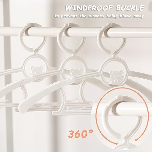 40 Pack Baby Hangers for Closet Plastic Kids Hangers Clothes Space Saving Hangers Non Slip Extendable Baby Hangers for Nursery Toddler Heavy Duty Clothing Hangers Bulk, White
