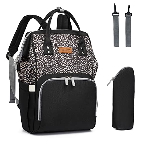 OUSIJOJO Diaper Bag Backpack Diaper Bags for Baby Girl Boy Baby Diaper Changing Backpacks Maternity Diaper Bags Cheetah Print Nappy Bag,Leopard