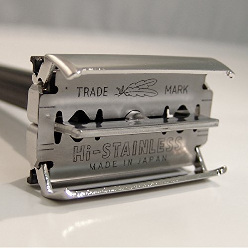 Feather Double Edge Safety Razor Blades - (50 Count) - Platinum Coated Hi-Stainless Steel Razor Blades - Fits Most Safety Razors - Super Sharp for Close Shaves - Made in Japan