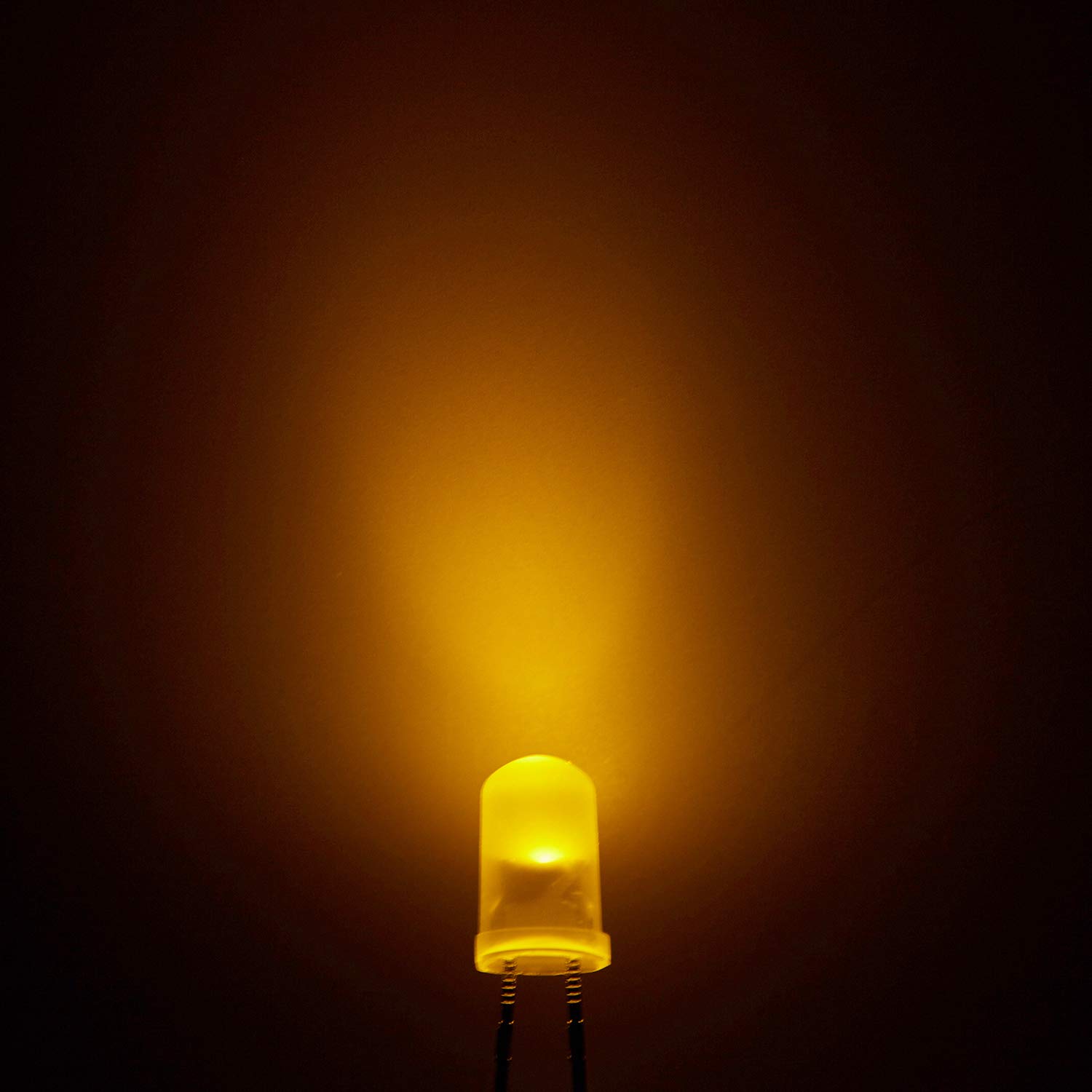 CHANZON 20 pcs Pre-Wired 5mm Yellow LED Diode Lights (Round Diffused Frosted Lens DC 12V) with 680 ohms 1/4W Resistor and 24awg Wire Indicator Light Emitting Diodes Lighting 5mmled
