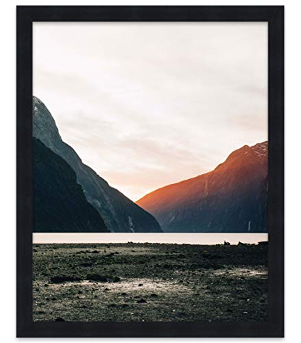 5.5x8.5 Frame Black Picture Frame - Modern Photo Frame Includes UV Acrylic Shatter Guard Front, Acid Free Foam Backing Board, Hanging Hardware Wood Certificate Frame Wall Frames for Family Photos