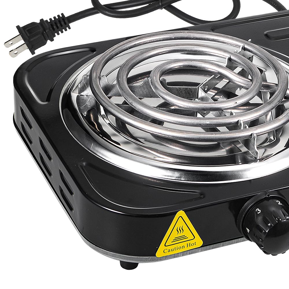2000W Hot Plate for Cooking, Portable Electric Double Coil Burner for Kitchen Camping with Dual Control & 5 Level Temperature Control, Hot Plate Burners Easy to Clean, Electric Double Burner Cooktop