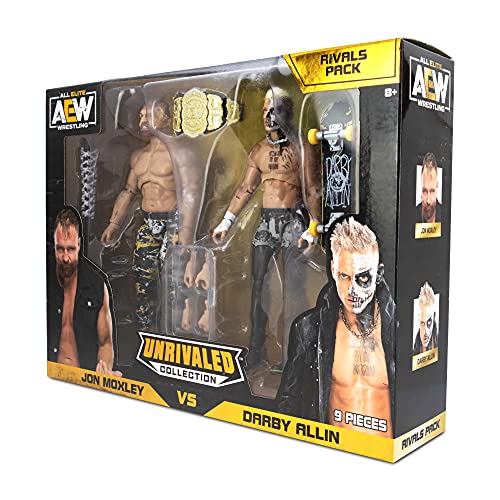 All Elite Wrestling Unrivaled Collection Rivals Pack - Darby Allin and Jon Moxley Action Figures, Plus Accessories - Amazon Exclusive