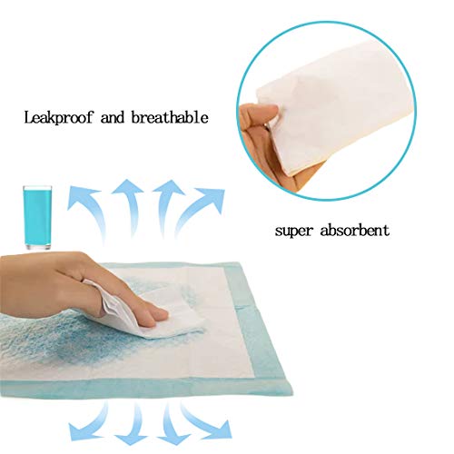 PINVNBY Disposable Rabbit Pee Pads,Puppy Toilet/Potty Training Pads, Super Absorbent Cats Cage Liners for Rabbits Chinchillas Guinea Pigs Hamsters Cat Small Animals(50 PCS Blue)