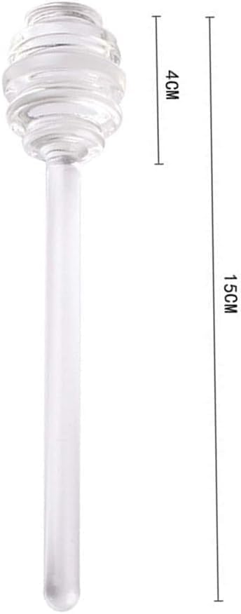 2Pcs Transparent 6" Glass Honey Dipper Sticks Stirring Sticks Server Honey Spoon Dipper Stirrer Honey Wand for Honey Pot Jar Containers Honey Dispense Drizzle, Clear Asparagus Servers Flatware,Servers