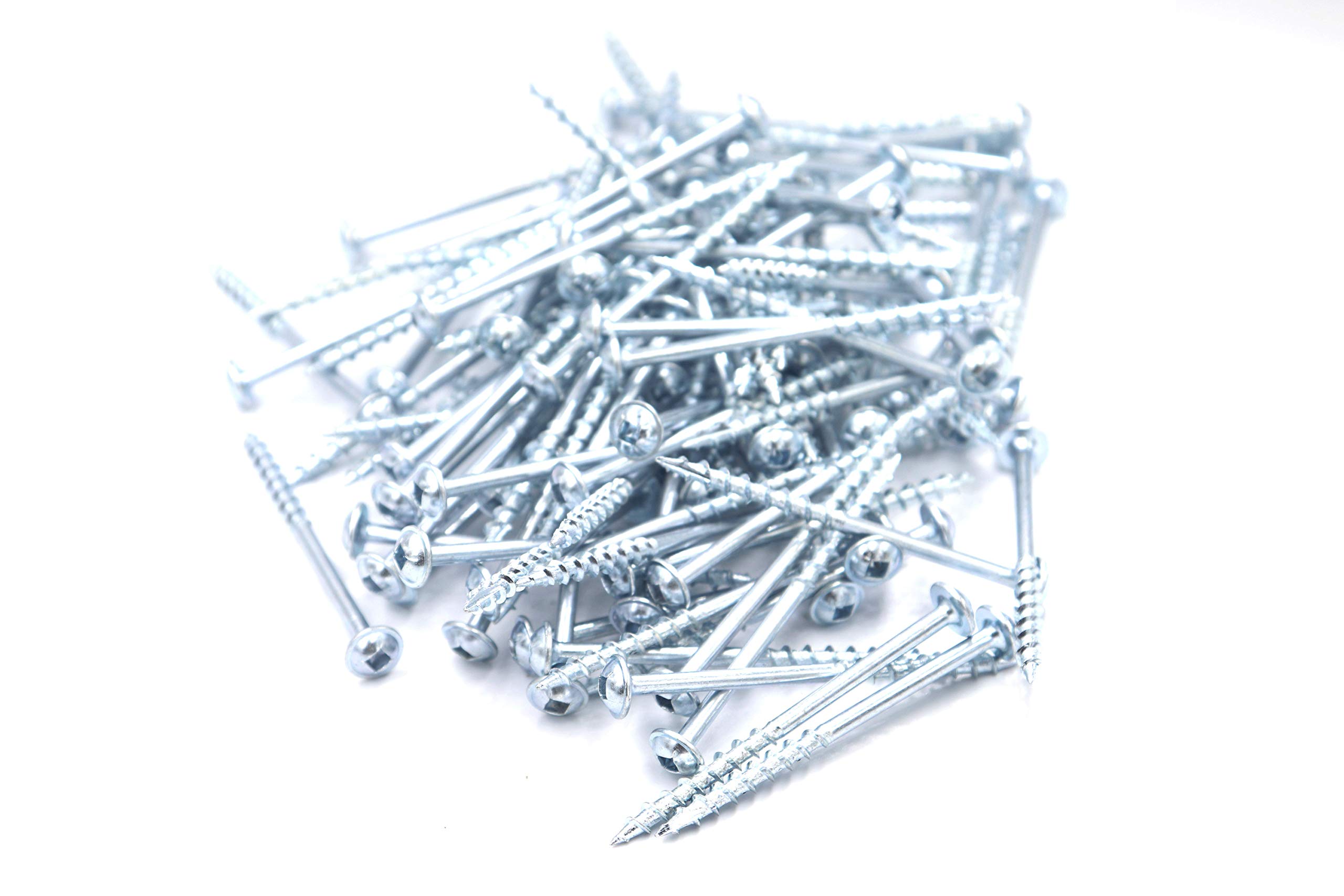 FGen 100pcs Square Groove Head Wash Wood Screw Coarse Tooth with Washer Head #8-2-1/2 inch