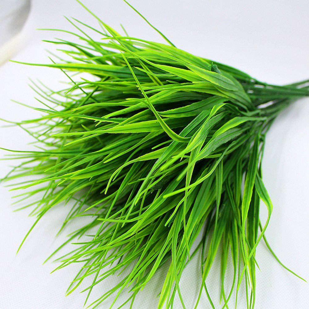 8 Pcs Artificial Outdoor Plants, Fake Plastic Greenery Shrubs Wheat Grass Outdoor Window Box Verandah Hanging Planter Indoor Outside Home Garde
