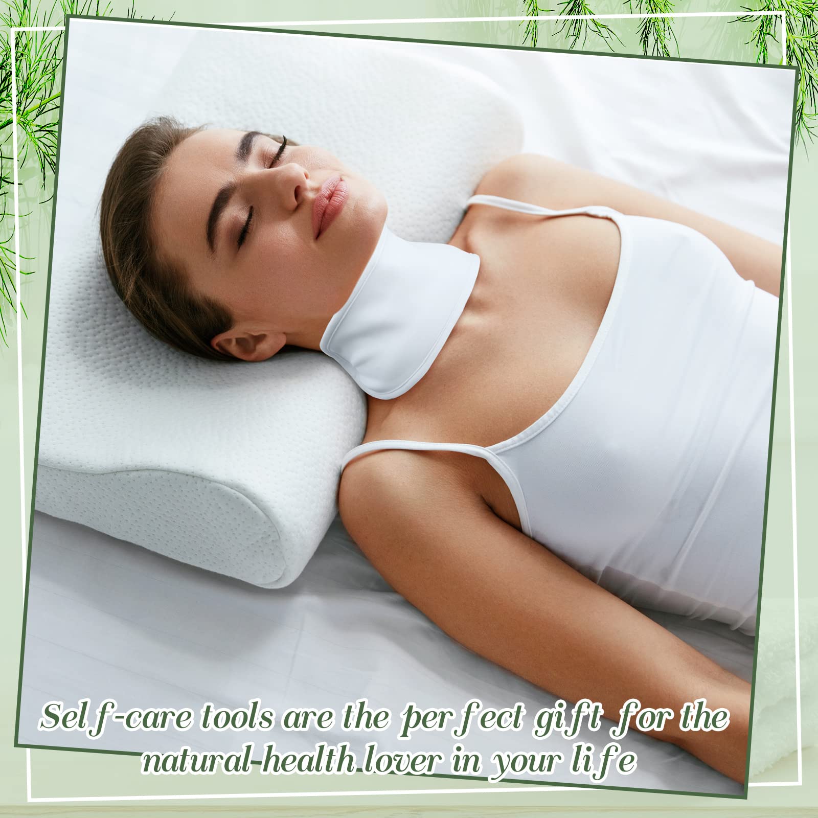 2 Pieces Castor Oil Wrap Reusable Thyroid Neck Wrap for Men Women, Castor Oil Not Included (White)