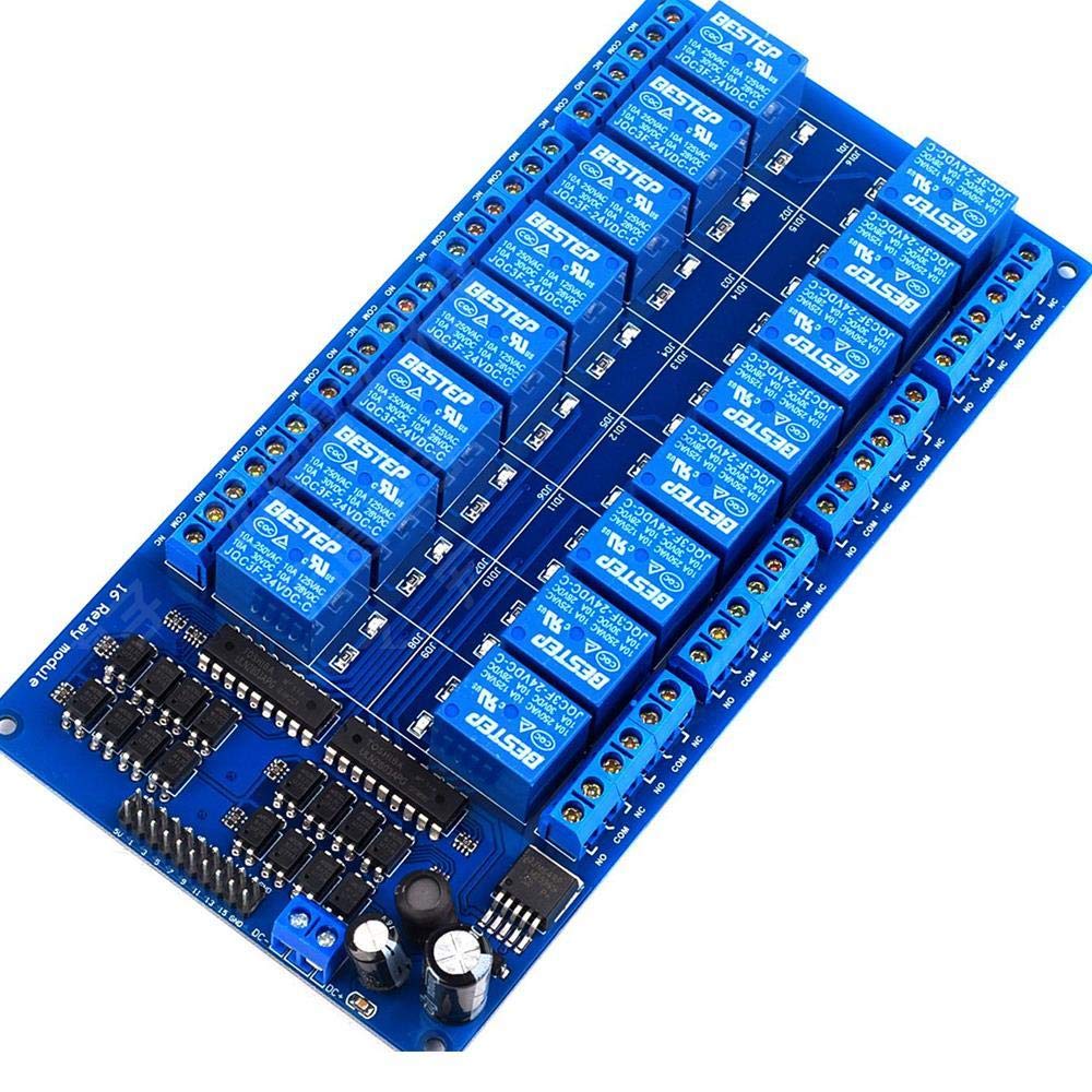 16 Channel 24V Relay Module Board with Optocoupler Power Supply ARM DSP