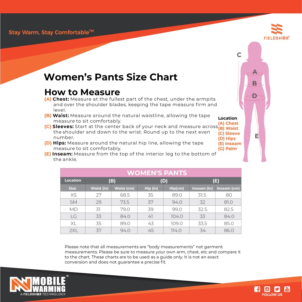Fieldsheer Mobile Warming Women's Ion Heated Base Layer Pants (Black, Large)