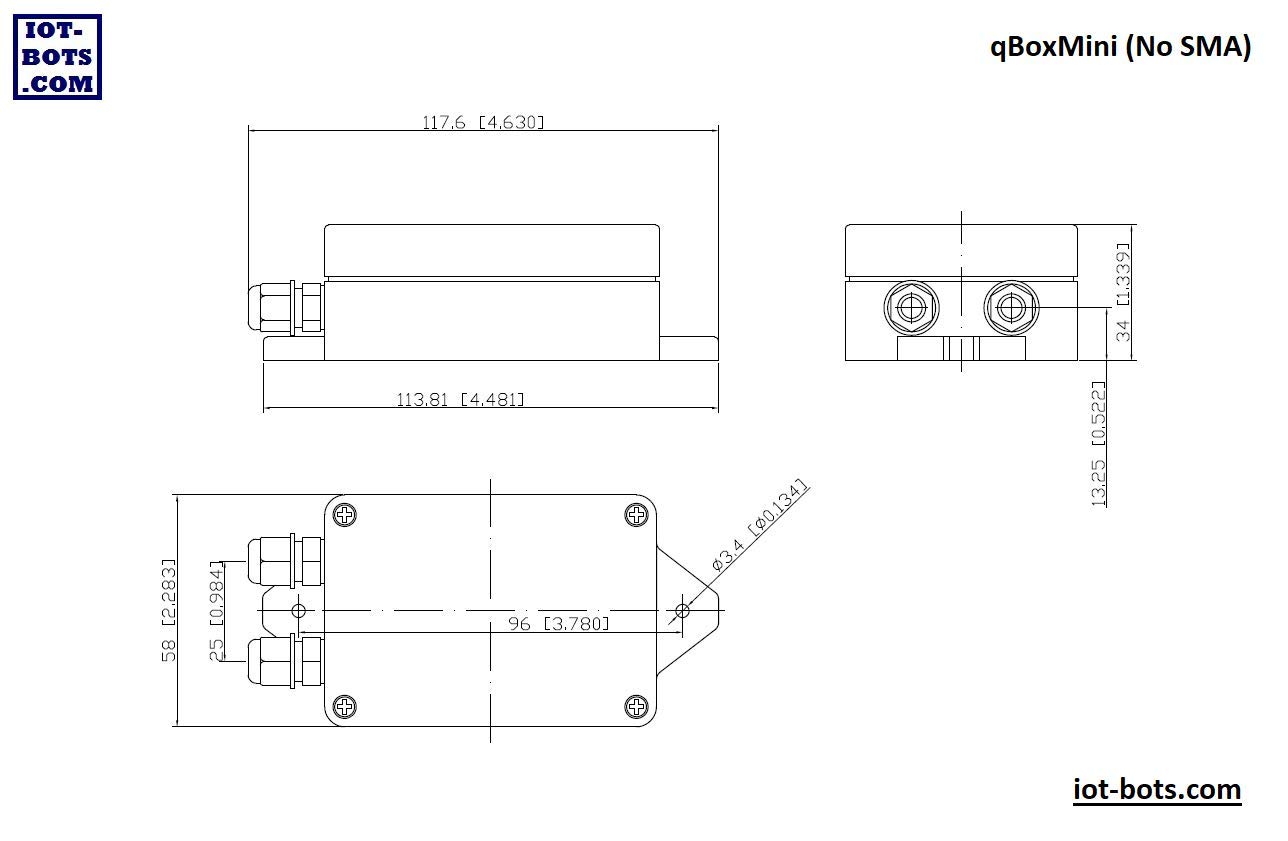 qBoxMini DIY IOT Enclosure Plus Kit (No SMA), IOT Enclosure for Arduino MKR Feather ESP32 Cellular LoRa WiFi Board, Waterproof IP65 Enclosure with Glands, prototyping PCB and connectors Set