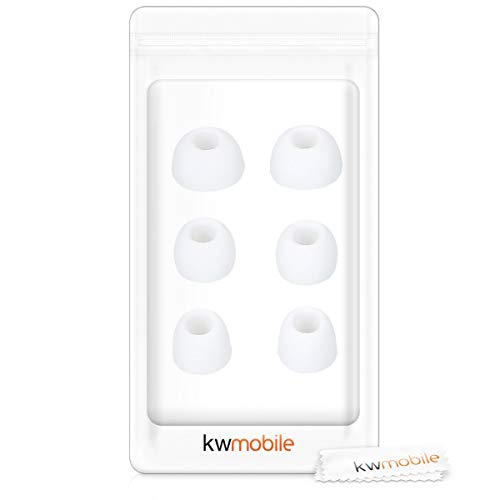 kwmobile 6X Replacement Ear Tips Compatible with Apple Airpods Pro 2 / Pro 1 - Silicone Tips for Earphones - White