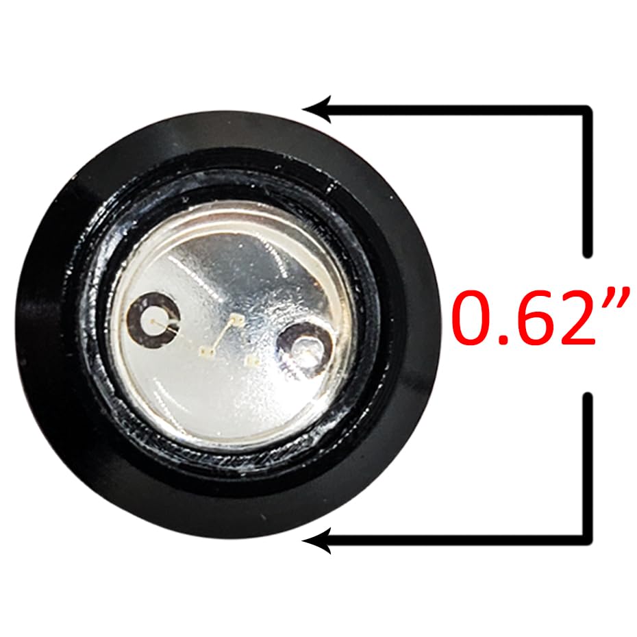 5/8 Inch Black 22mm Bolt Beam Green LED Accent Rock Lights with 20ft. AWG #26 Wire for UTV Off-Road Trucks Trailers Motorcycles RVs Boats ATVs
