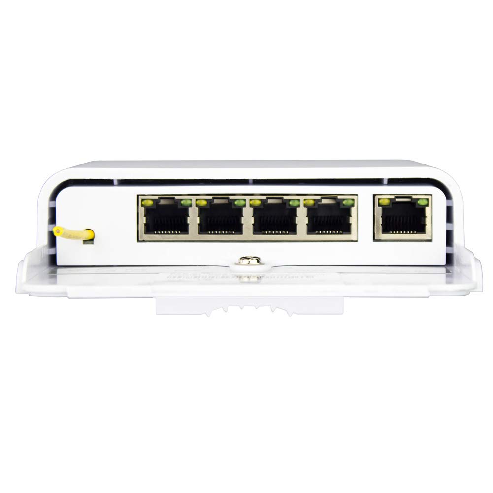 Outdoor 5 Port PoE Switch/Extender/Booster, 60W 48V 10/100/1000M POE Passthrough Switch Outdoor Ethernet Extender,PoE Repeater,6KV Lightning Protection, IEEE 802.3af/at/bt, by CENTROPOWER