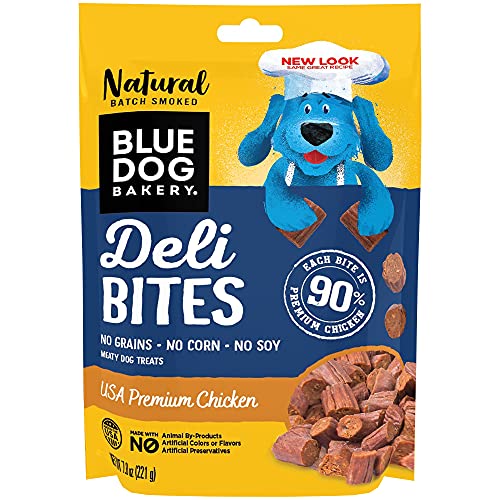 Blue Dog Bakery, Natural Dog Treats, Chicken Bites, USA Chicken, Grain Free, 7.8-Ounce Pouch, (Pack of 1)