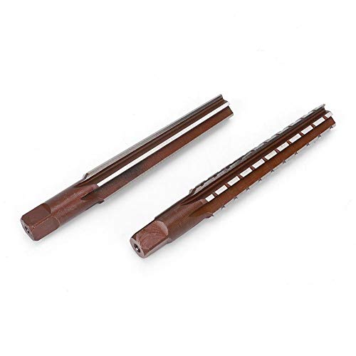 2Pcs High Carbon Steel Straight Shank Morse Taper Reamer Rough + Fine Hand Reamer Set Replacement(MT2#)