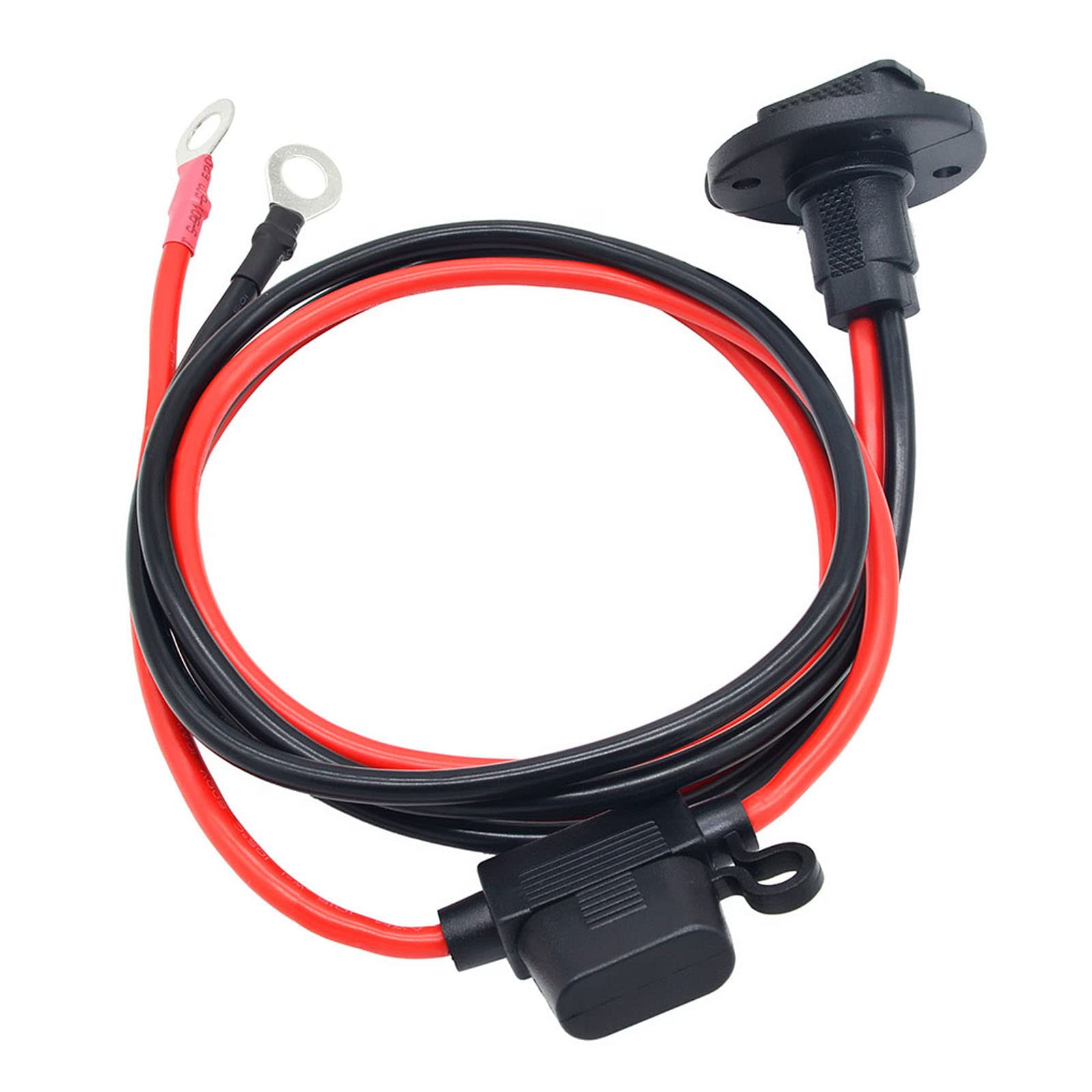 39.3" 10AWG SAE to O-Ring Connector Extension Cable Connector with 5 fuses, Compatible with Solar Generator maintainer Solar Generator for Battery Charger RV Traction Motor