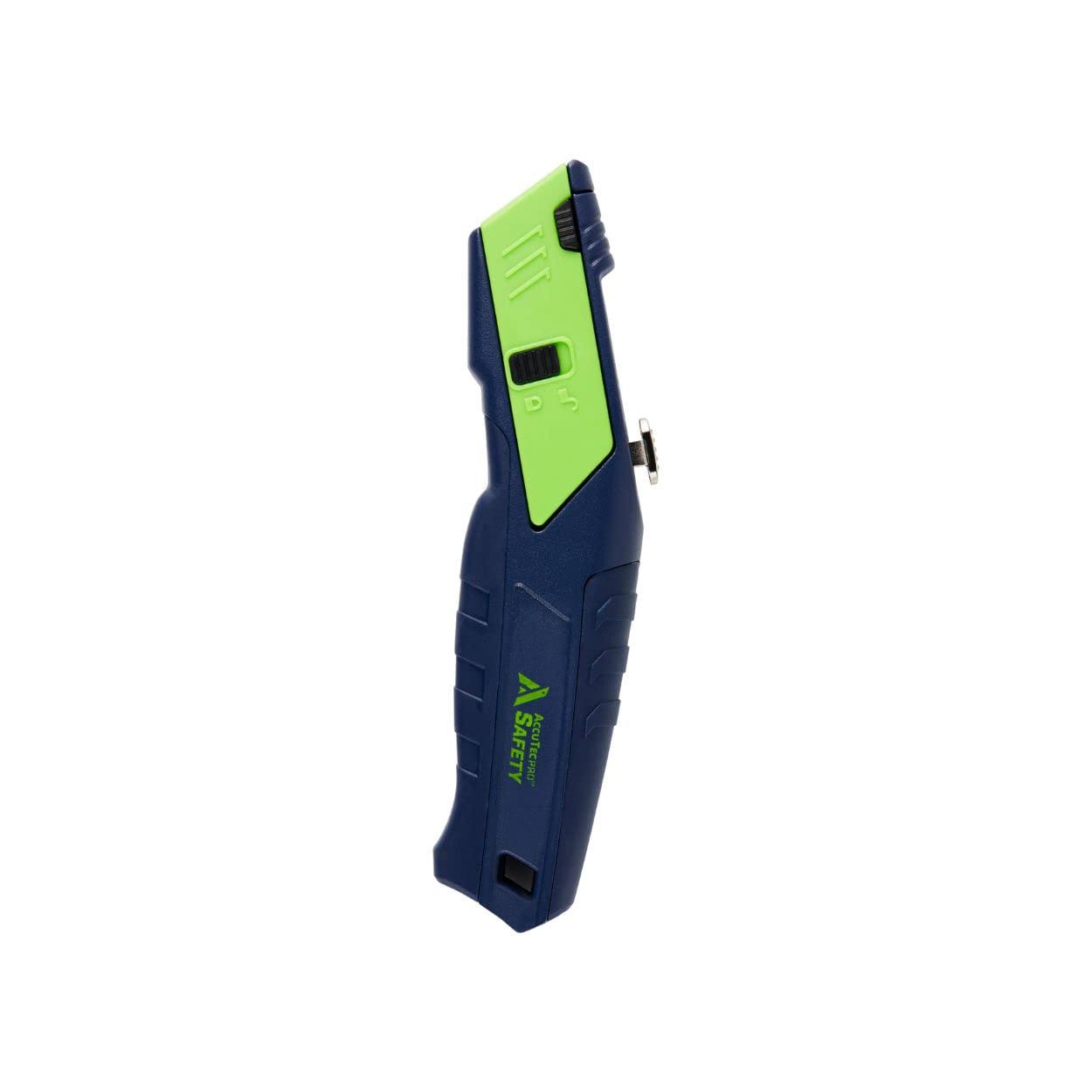 AccuTec Pro Safety L2 Auto Change Standard Utility Knife - Precision Engineered with Ergonomic Rubber Zinc Handle and Automatic Blade Reload - ASAL-L2ZI