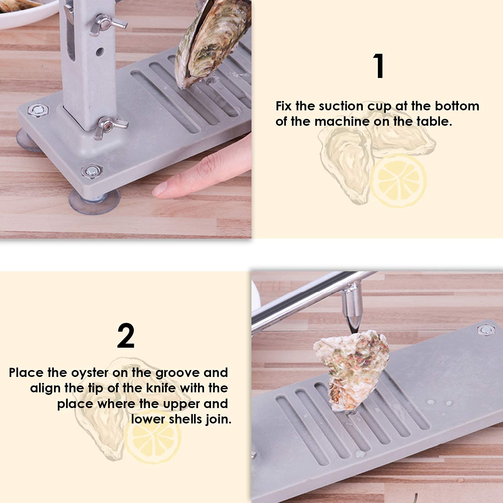 Oyster Opener Set, Oyster Shucking Knife Set with Gloves, Adjustable Oyster Opener Machine Ideal Seafood Tools
