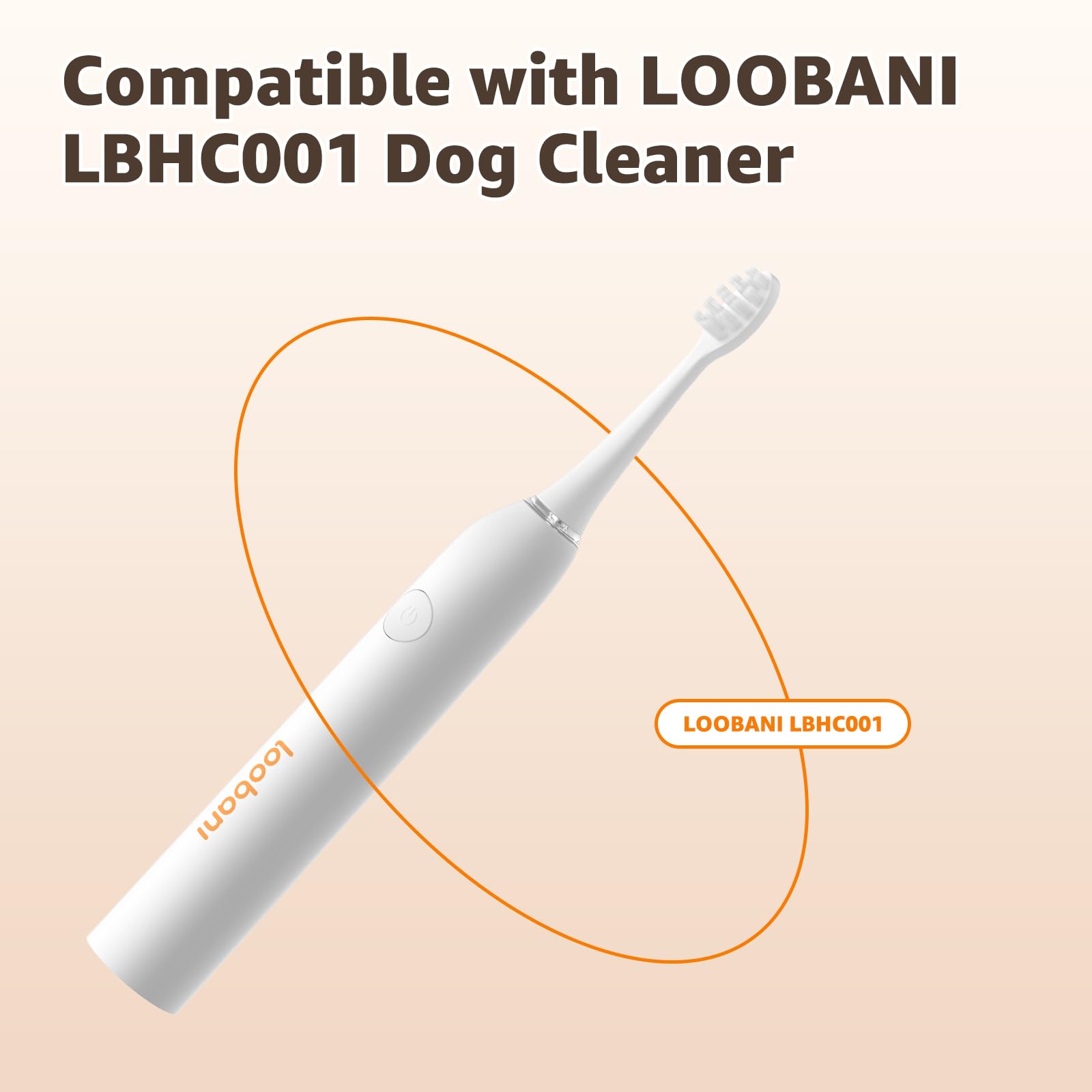 LOOBANI 2 Packs Dog Tooth Brush Replacement - Compatible LBHC001 Dog Tooth Cleaner, White