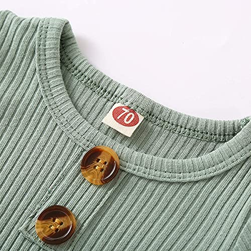 TROSJ Unisex Baby Striped Cotton Sleeper Gowns with Cap Long Knotted Sleeping Bag (Green-B2, 0-3 Months)