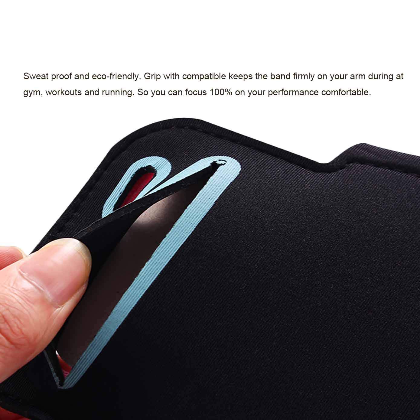 2 Pack Armband Sweatproof Running Armbag Gym Fitness Workout Cell Phone Case Key Holder Compatible with iPhone X Xs,8 7 6 6S,SE,5S,5C,5,4S,4,GalaxyS9,S8,S7,S6,Phone Diagonal 4.0"~5.2"-Silver+darkblue