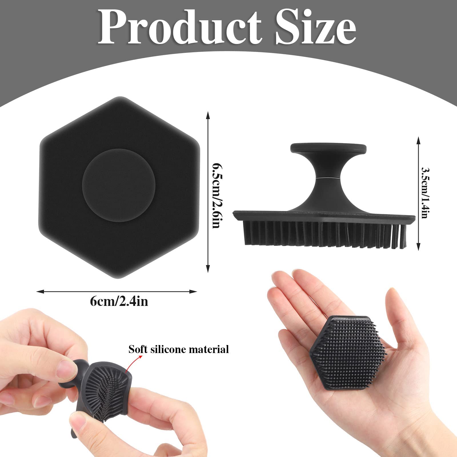 2 Pcs Silicone Face Scrubber for Men, Face Scrubber Exfoliator Face Brush for Short Beard Facial Cleansing (Black)