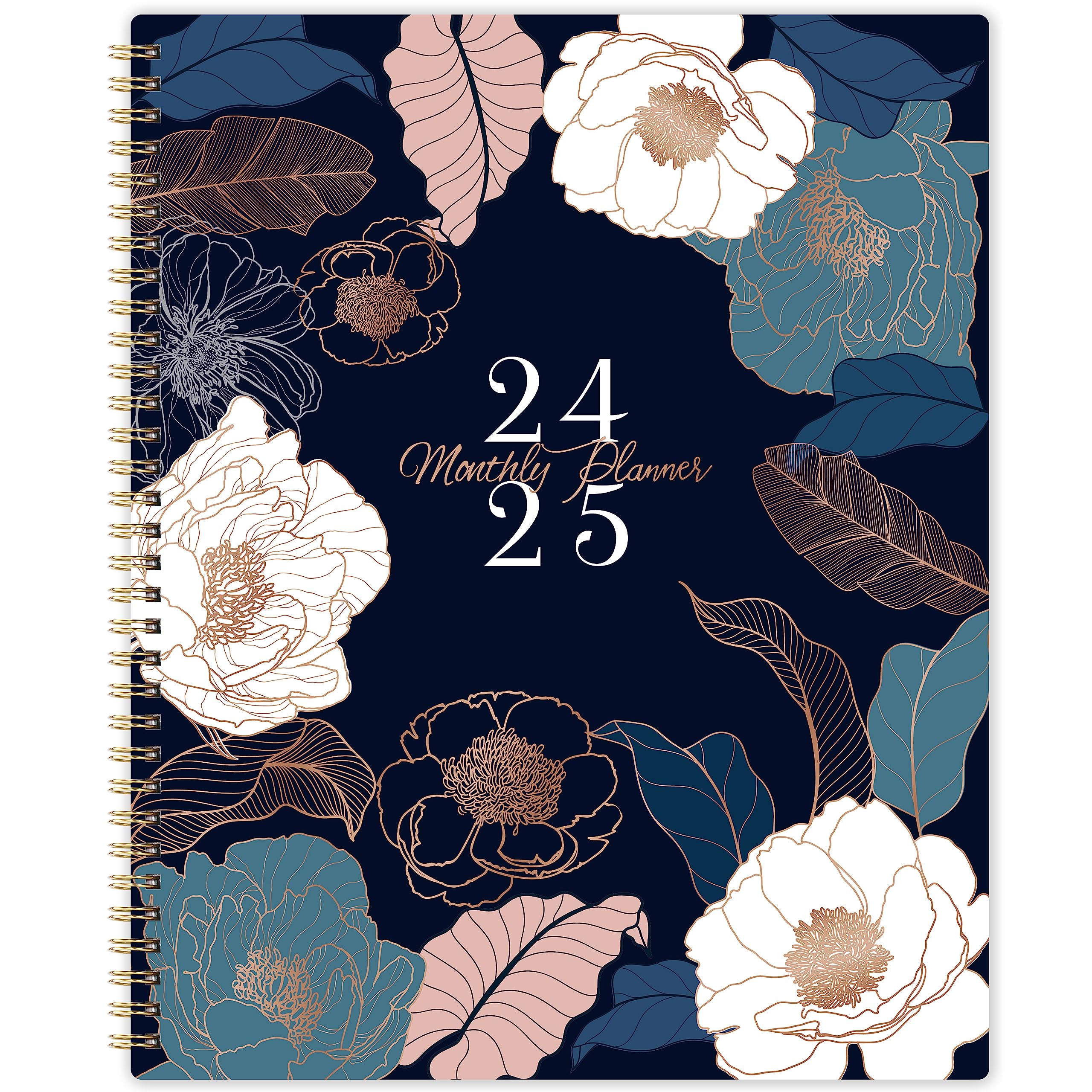 2024-2025 Monthly Planner/Calendar - Jan. 2024 - Dec. 2025, Monthly Planner 2024-2025, 9" × 11", Two-Year Monthly Planner with Flexible Cover, Twin-Wire Binding, Monthly Tabs, Pockets, Thick Paper -