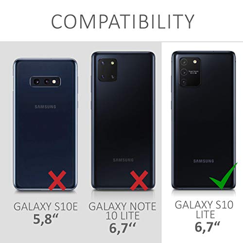 kwmobile Crossbody Case Compatible with Samsung Galaxy S10 Lite Case - Clear TPU Phone Cover w/Lanyard Cord Strap - Black/Transparent