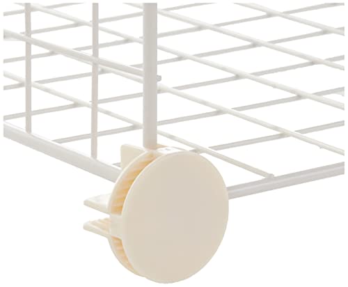 Amazon Basics 6 Cube Wire Grid Storage Shelves, Stackable Cubes, White, 14.6" D x 30.3" W x 44.8" H