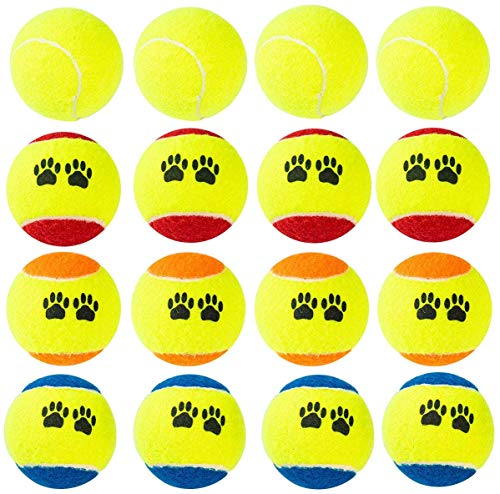 16 Pack Dog Tennis Balls for Pet Playing Fetching, Pet Safe Dog Toys for Exercise & Training - 2.5 inches
