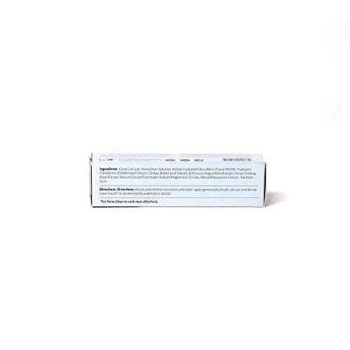 Coral Nano Silver Bubble Berry Travel Size Xylitol Toothpaste Fluoride and SLS Free Naturally Whitens Teeth 1 Ounce (2 Pack)