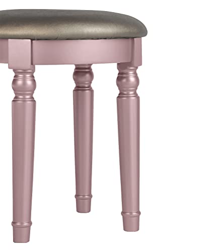 BOBKONA PDEX- Croix Collection Vanity Set With Stool, Rose Gold