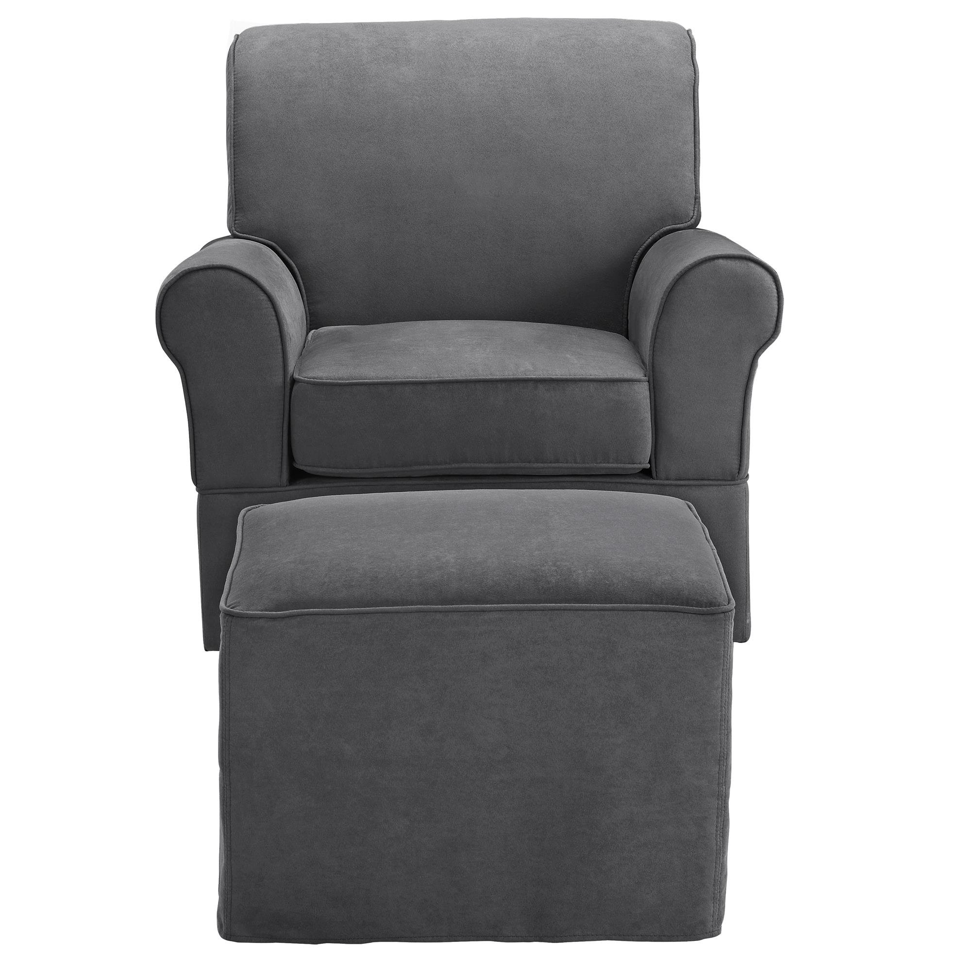 Baby Relax The Mackenzie Microfiber Plush Nursery Rocker Chair, Grey