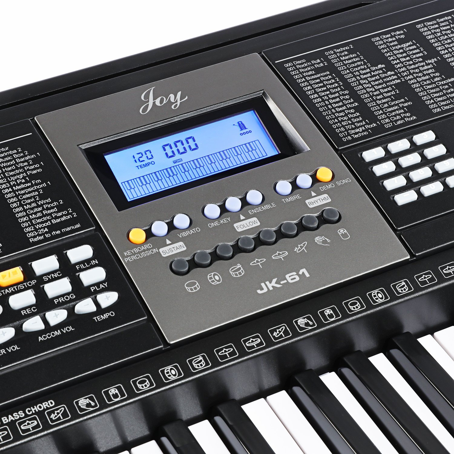 61-Key Electronic Keyboard Pack with Headphones,Microphone,Stand,Stool,and Power Supply-The electronic keyboards (Pack of 1)